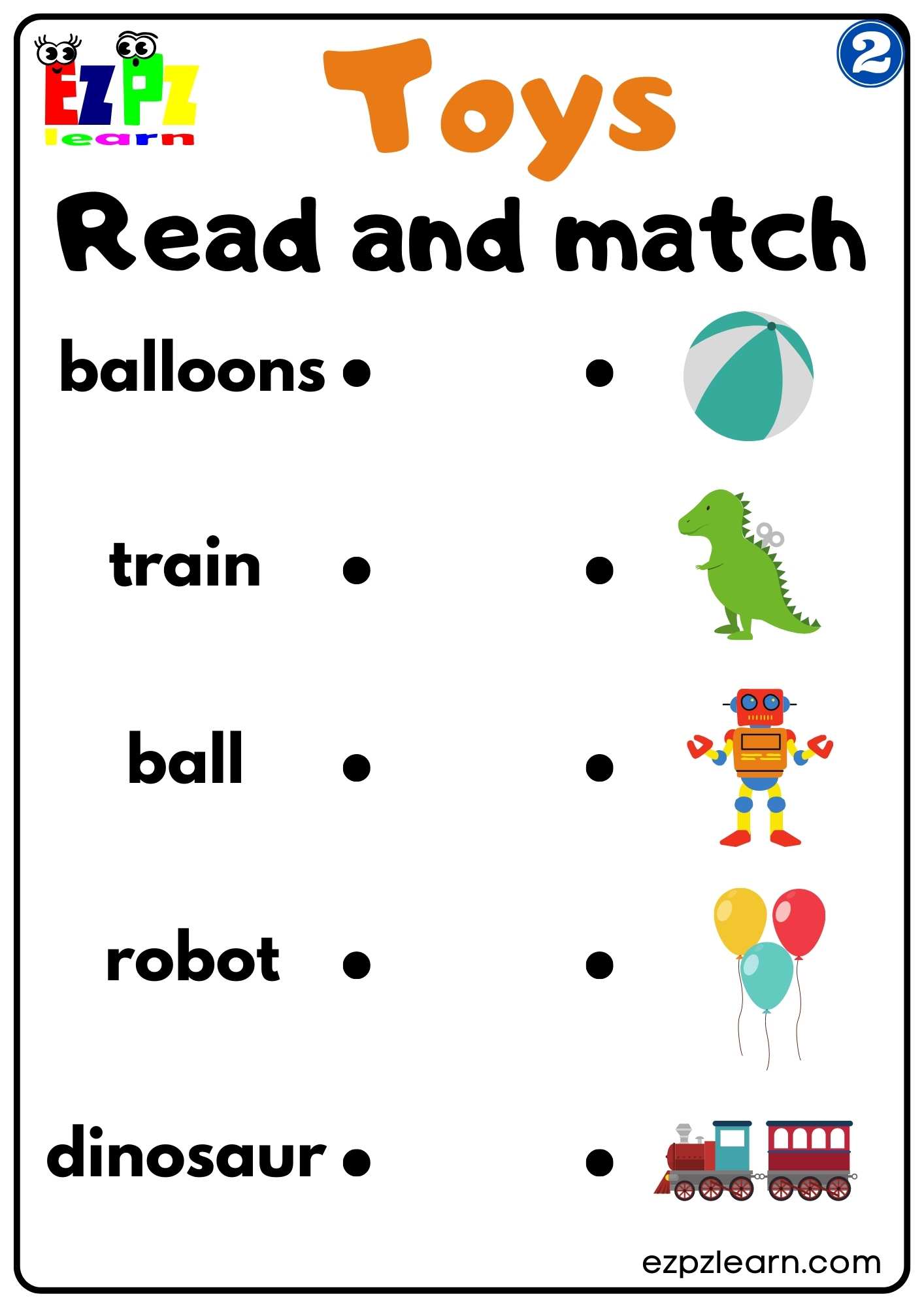 Group 2 Toys Vocabulary Read And Match Worksheet For K5 And ESL PDF Group 2 Toys Vocabulary Read And Match Worksheet For K5 And ESL PDF